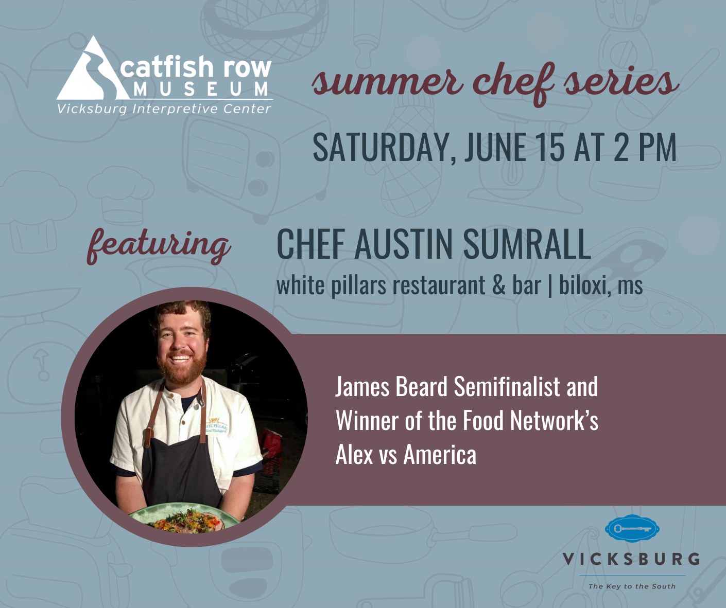 Chef Austin Sumrall to share the secrets of shrimp and grits | Catfish ...